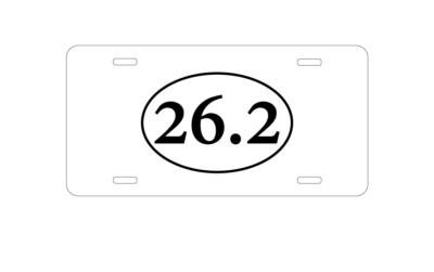 Aluminum License Plate - - 26.2 - Marathon Sticker - Running | eBay