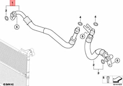 Genuine BMW E60N E61N 535i 535xi Engine Oil Cooler Flow Pipe OEM ...