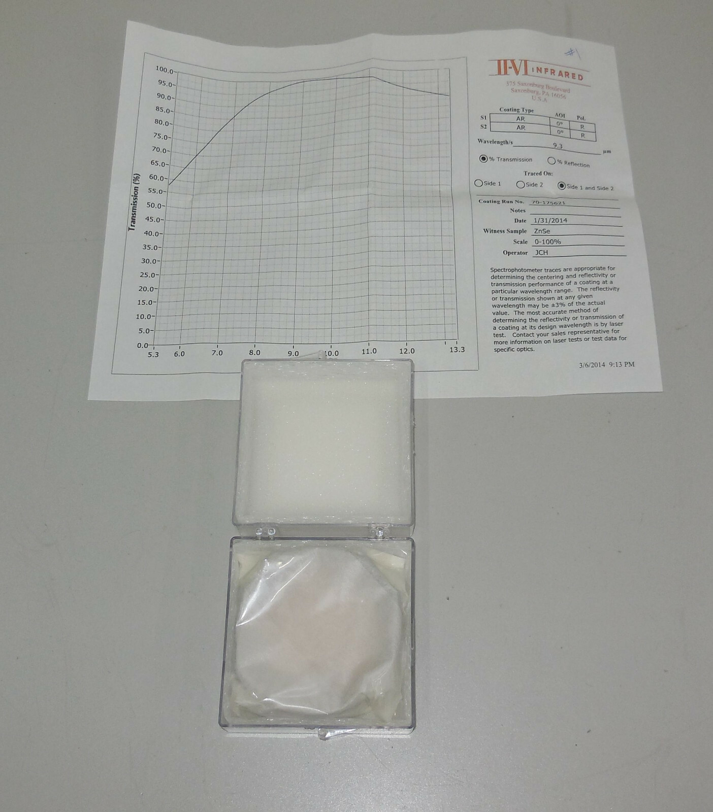 II-VI infrared ZnSe DW-SL3-9.249-58-25-70 debris window assy | eBay