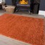 Terracotta Deep Orange Warm Shaggy Pile Area Rug Living Room Bedroom ...