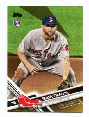 2017 Topps Update Gold 1111/2017, Sam Travis Rookie Card #US289, Boston ...