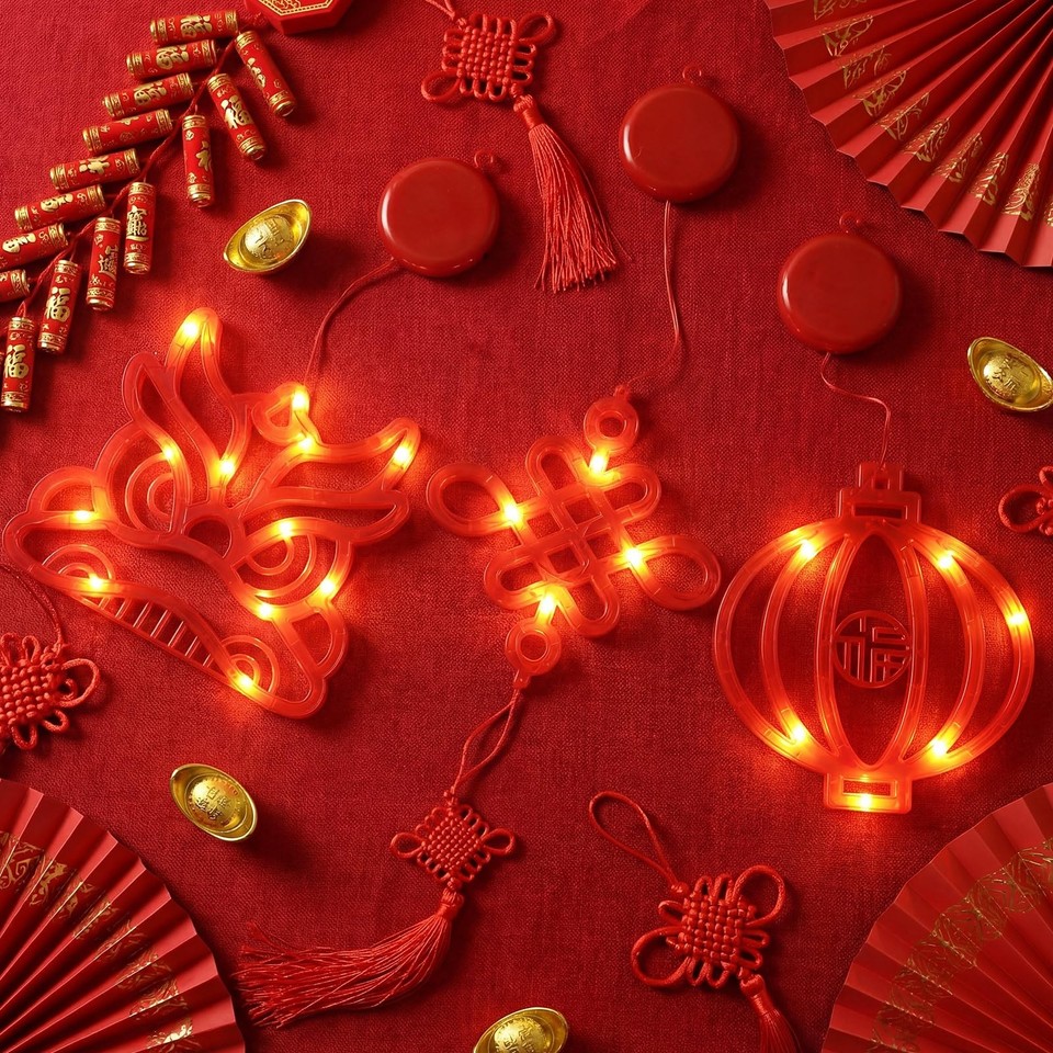 Pcs LED Lunar Window Light Battery Operated Chinese New Year 2026 ...