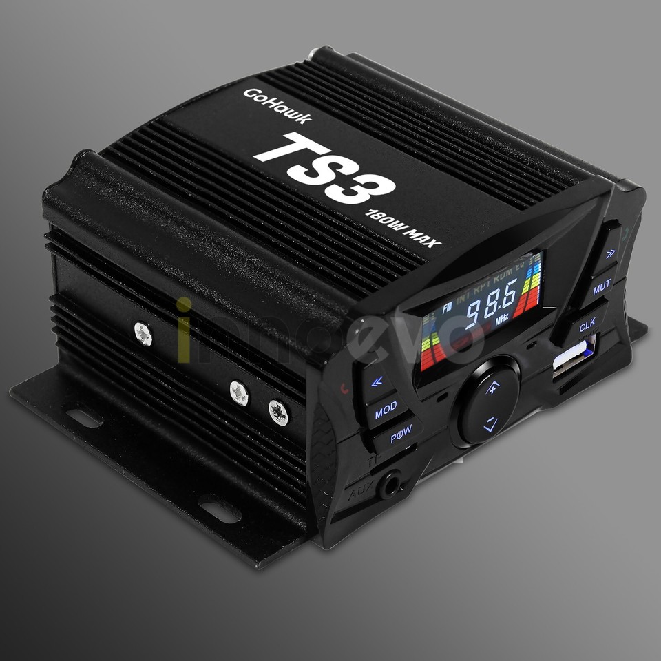 Motorcycle Bluetooth Wireless 4 Speakers Audio System Stereo MP3 ATV 4 ...