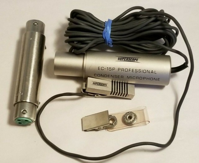 Superscope Electret Condenser Professional Tie Clasp Microphone Ec-15p ...