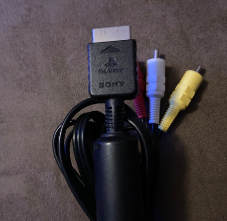 Official Sony Playstation 1 2 PS1 PS2 Audio Video AV Wire Power Cord ...