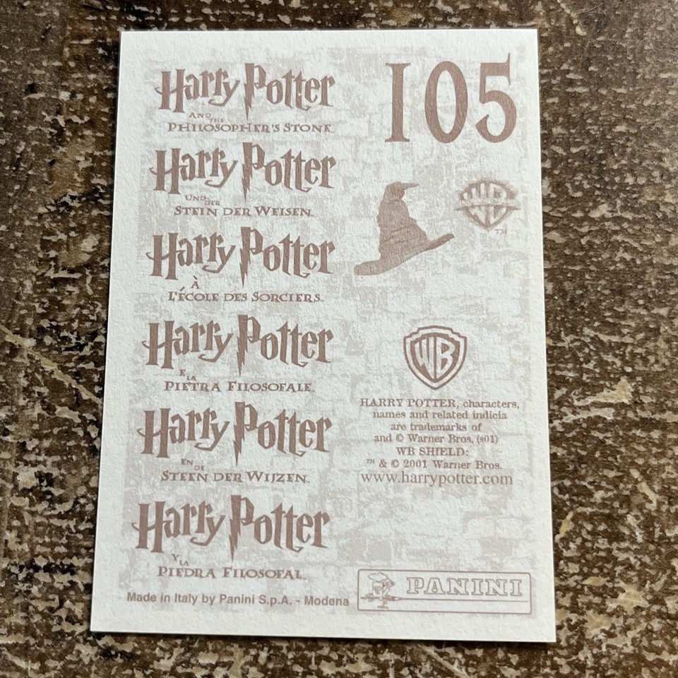 2001 Panini Harry Potter Sticker Yellow Border Albus Dumbledore 105 ...