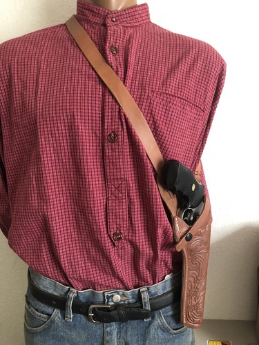 FITS Colt Python S&W 586 686 66 19 Ruger GP100 6" Leather Shoulder ...