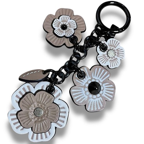 Coach Tea Rose Bag Charm Keychain Flower Mix Used | eBay