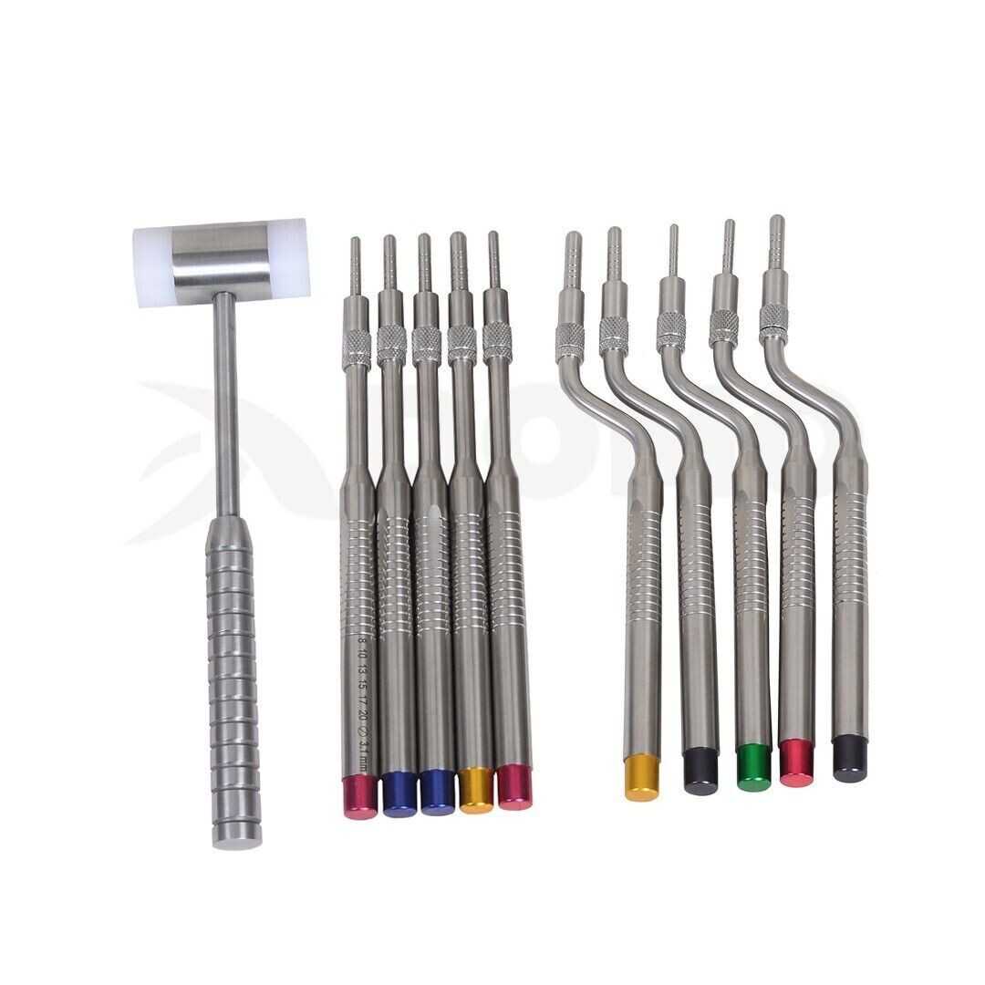 11Pcs Dental Implant Sinus Lift Osteotomes Kit Concave Elevators Bone Mallet Set | eBay UK