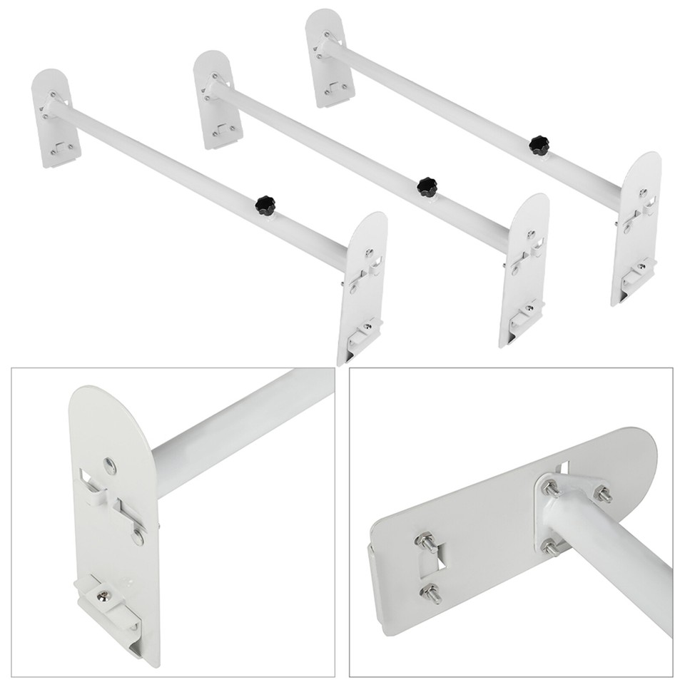 750lb VAN 3 Bar Van Roof Ladder Rack Heavy Duty Steel White CAR Top ...
