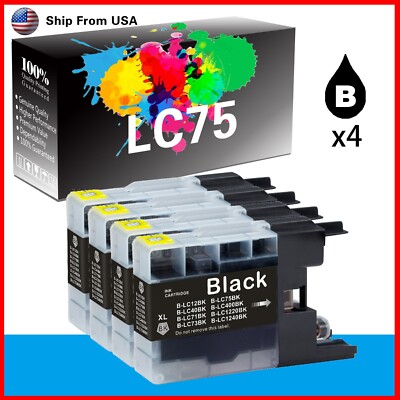 4PK LC75 LC75 XXL Ink Cartridge for MFC J825DW J835DW Printer | eBay