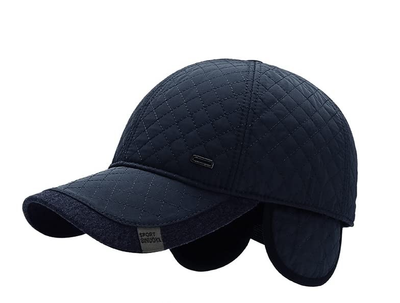 Winter Baseball Caps for Men Cold Weather Hats with Ear Flaps Snow Cap ...