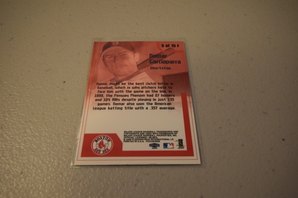 NOMAR GARCIAPARRA - FOCAL POINTS Card #F3 - BOSTON RED SOX - 2000 FLEER ...