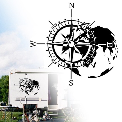 Windrose Aufkleber Kompass Camper Wohnmobil Dekor Auto Sticker Größe 50 ...