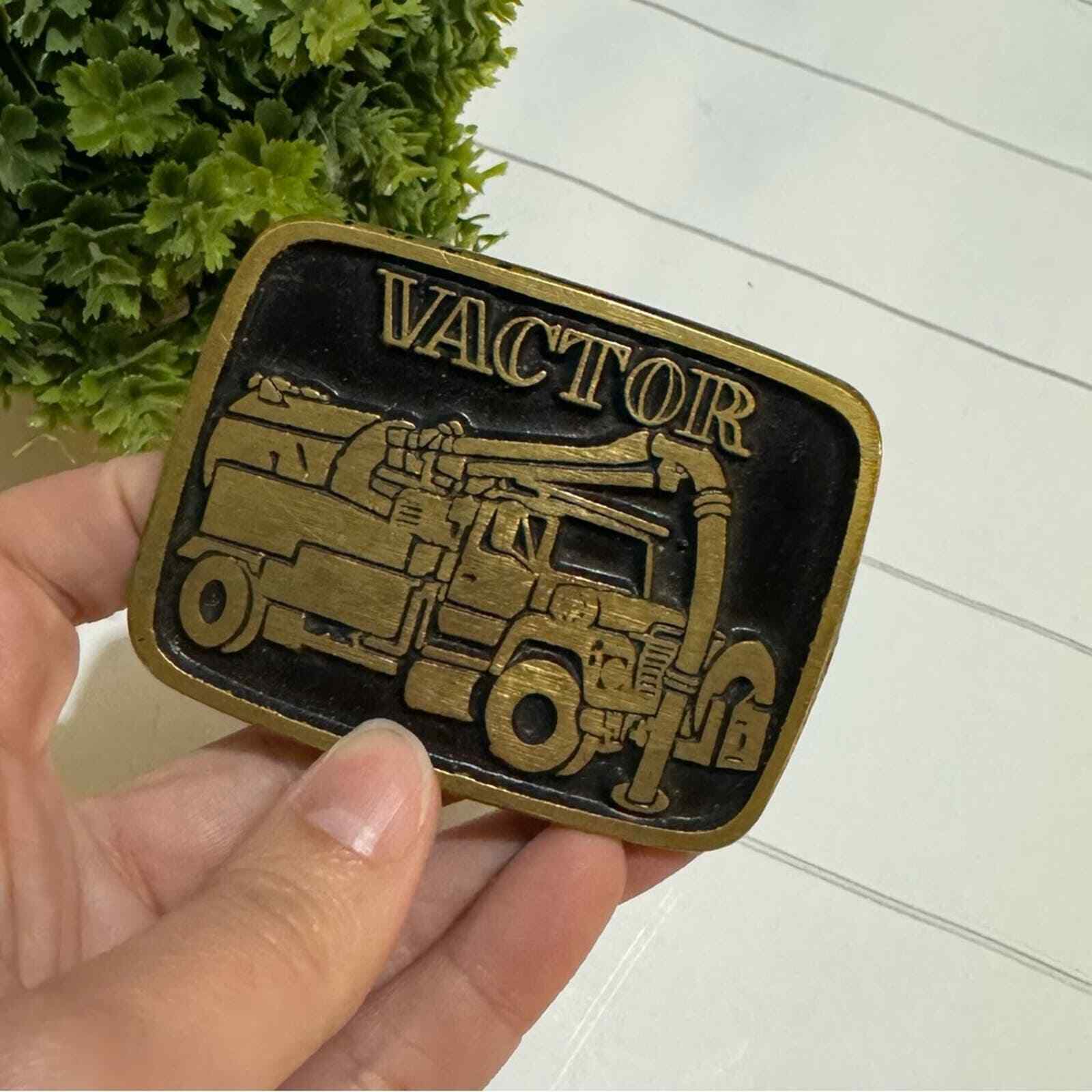 Vintage Solid Bronze Vactor Truck Mens Belt Buckle. - Gem