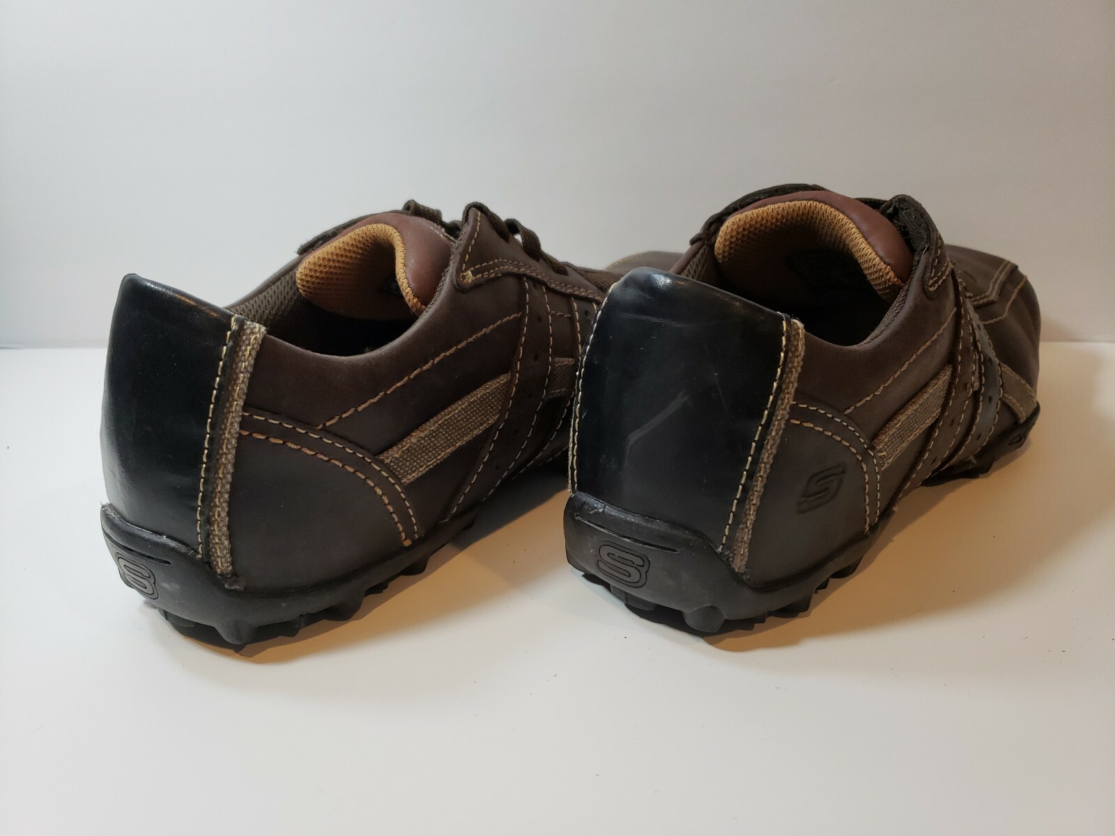 Skechers Relaxed Step Mens Brown Leather Shoes SN 611… - Gem