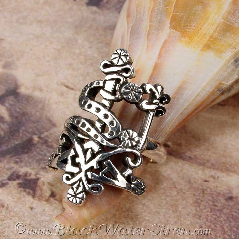 VOODOO VEVE - LOKO ATISON - RING Sterling SILVER 925 Lwa Vodou | eBay