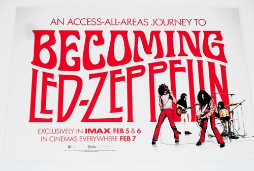 Led Zep "Becoming Led Zeppelin" IMAX Movie Poster 19"x13" Jimmy Page ...