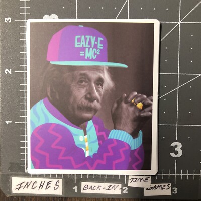 Gangsta Albert Einstein Adult Humor Decal Sticker Skateboard Guitar ...