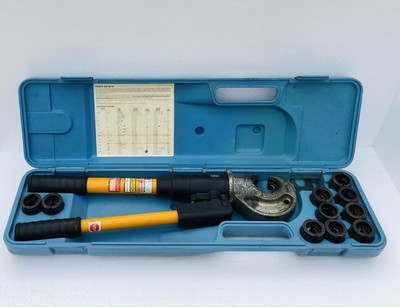 HUSKIE EP-410 HYDRAULIC CRIMPER/ CRIMPING/ COMPRESSION TOOL WITH 10 DIE ...