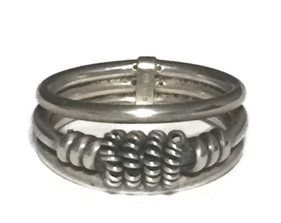 Vintage Rope Chain Band Sterling Silver Southwest Thumb Ring BoHo Size ...