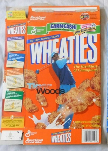 Tiger Woods Golf Wheaties Cereal Box | eBay