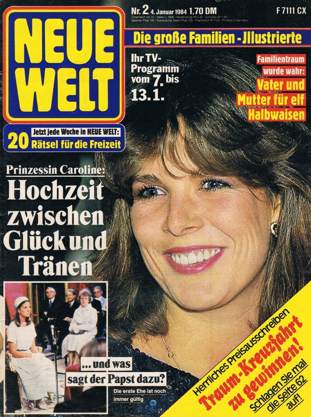 NEUE WELT #2 1984 Vintage GERMAN MAGAZINE cover Princess CAROLINE of ...
