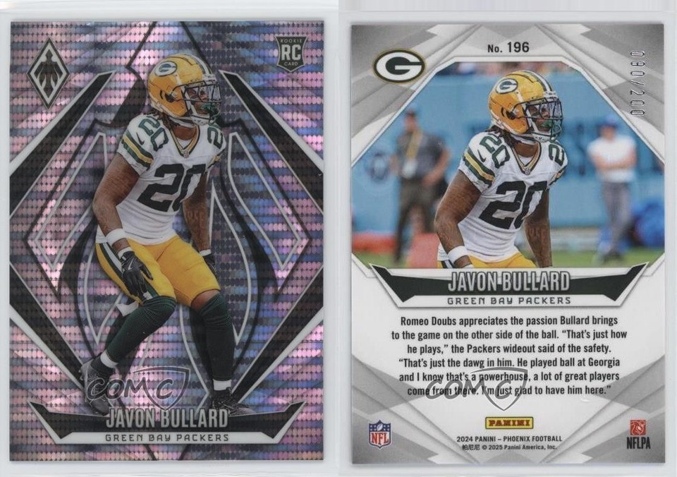 2024 Panini Phoenix Rookies Pulsar 90/200 Javon Bullard #196 Rookie RC ...