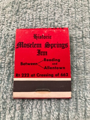 Vintage Matchbook: Moselem Springs Inn - Fleetwood, PA - 20 Strike Full ...