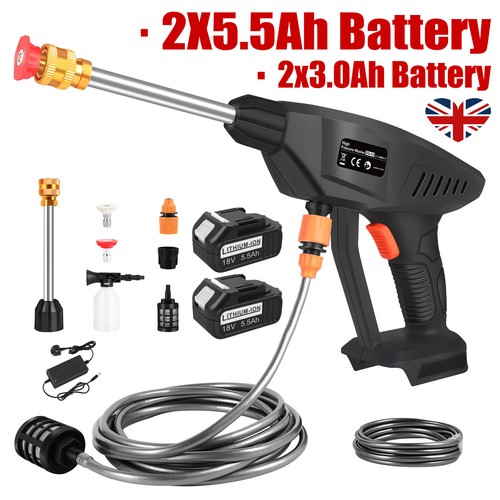 Cordless High Pressure Washer Gun Battery Jet Water Car Wash Cleaner ...