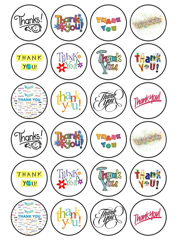24 x Teacher Thank You Appreciation School Cup Cake Toppers Rice Paper ...