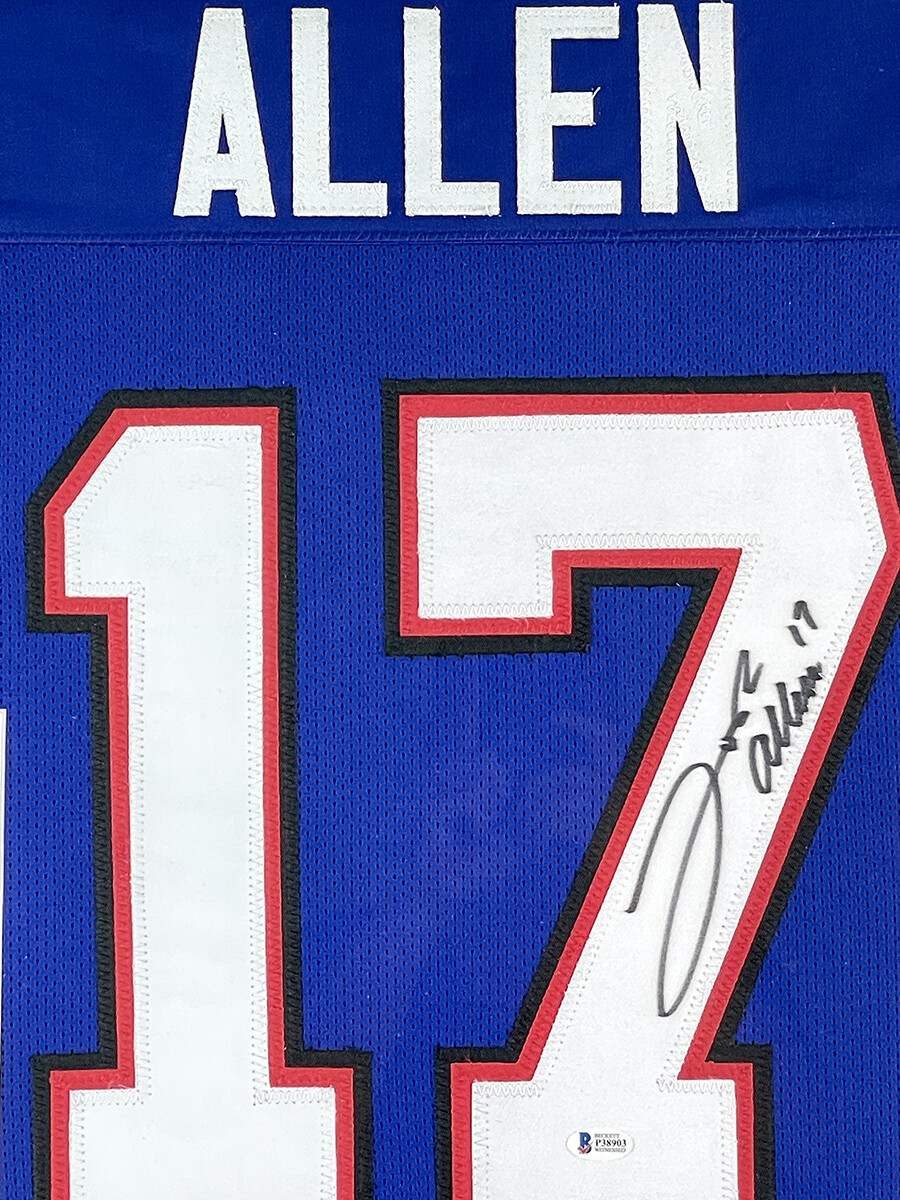 Josh Allen Signed Autographed Buffalo Bills Blue Jersey Deluxe Framed ...