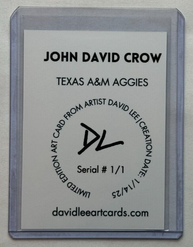 John David Crow Limited Artist Signed "Texas A&M Aggies" Refractor Card ...