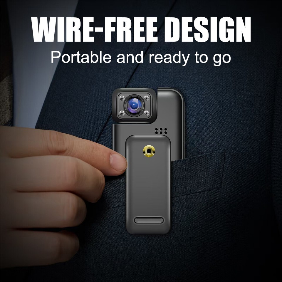 WiFi 4K Camera Camcorder 1080P Body Police Cam With Audio Video DVR IR ...