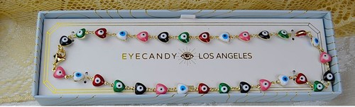 NEW IN BOX LOVELY EYE CANDY LA Enamel heart & Evil eye necklace | eBay