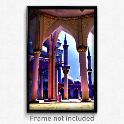 Pixel Art Poster - Frightening Mosque (8 Bit Psychedelic Video Game ...