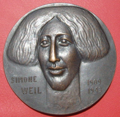 RARE Simone Weil 1909 1943 LITERATURE WRITERS POETS BRONZE MEDAL SIGN ...