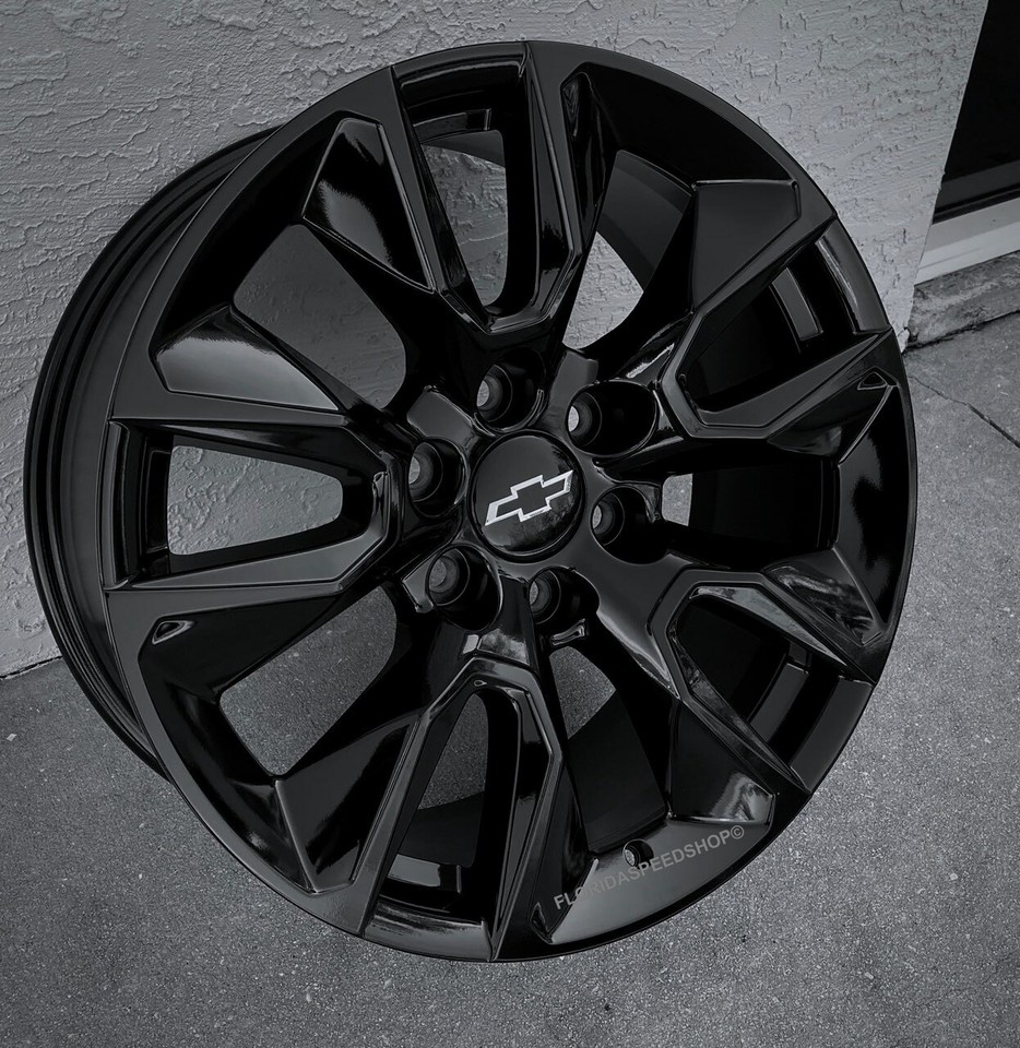 GLOSS BLACK RST CHEVY SILVERADO 1500/TAHOE WHEELS SET 20x9" 1999-2025 ...