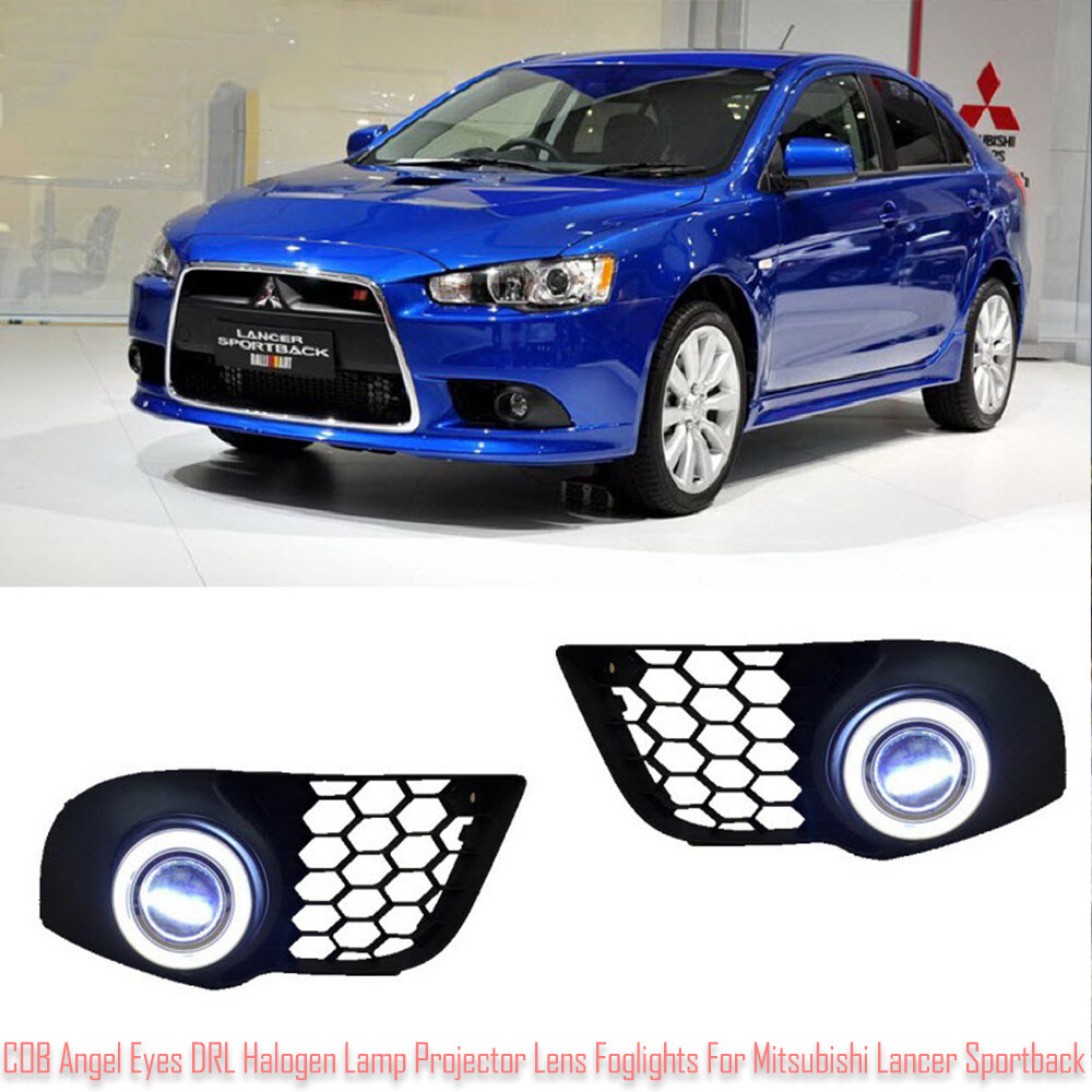 LED Angel Eyes DRL Lamp Projector Lens Foglights For Mitsubishi Lancer ...