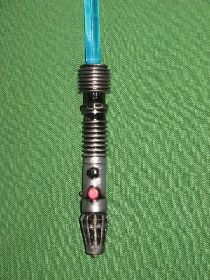 1/6 LIGHTSABER HILT & BLUE BLADE 12" Jedi Master Mace Windu STAR WARS ...