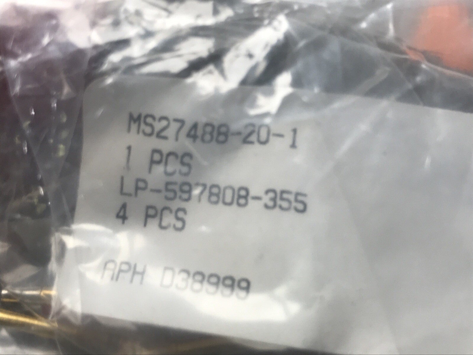 New Lot of 2 Connector Kit MS27488-20-1 w/ pins LP-597808-355 Amphenol ...