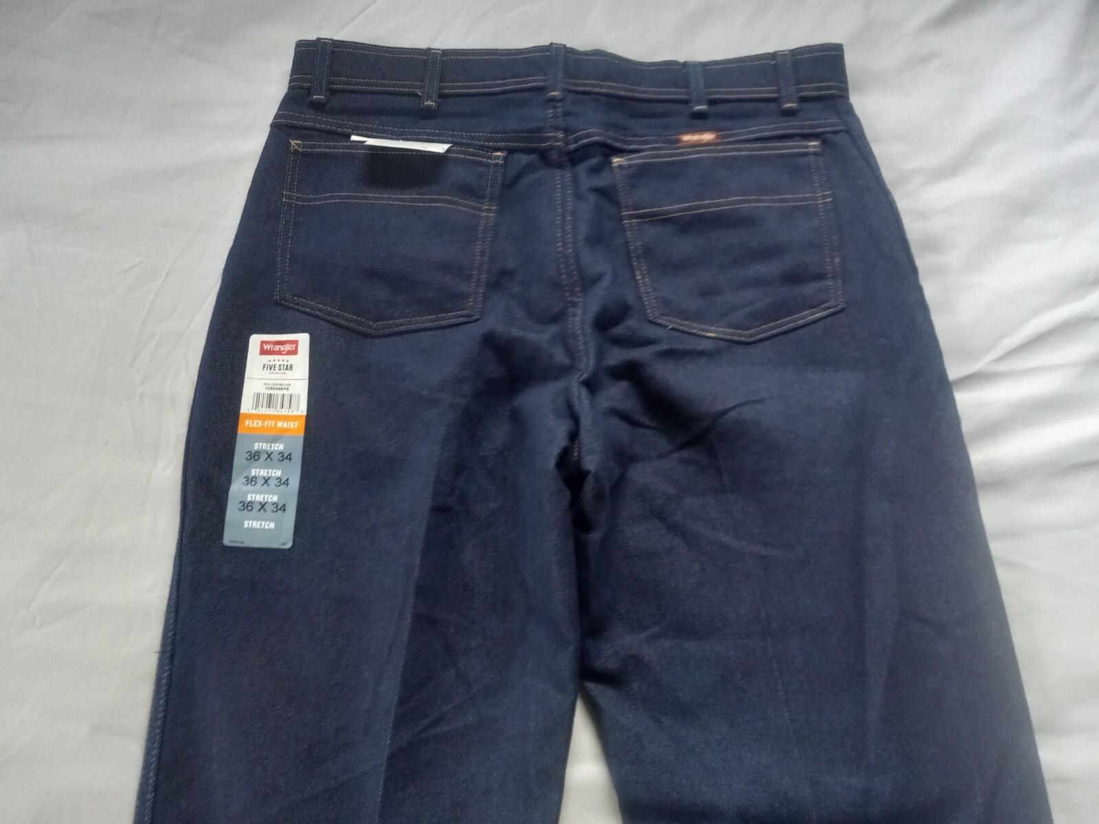 Wrangler Flex Fit Waist Denim Jeans Stretch Straight Leg Mens Size ...