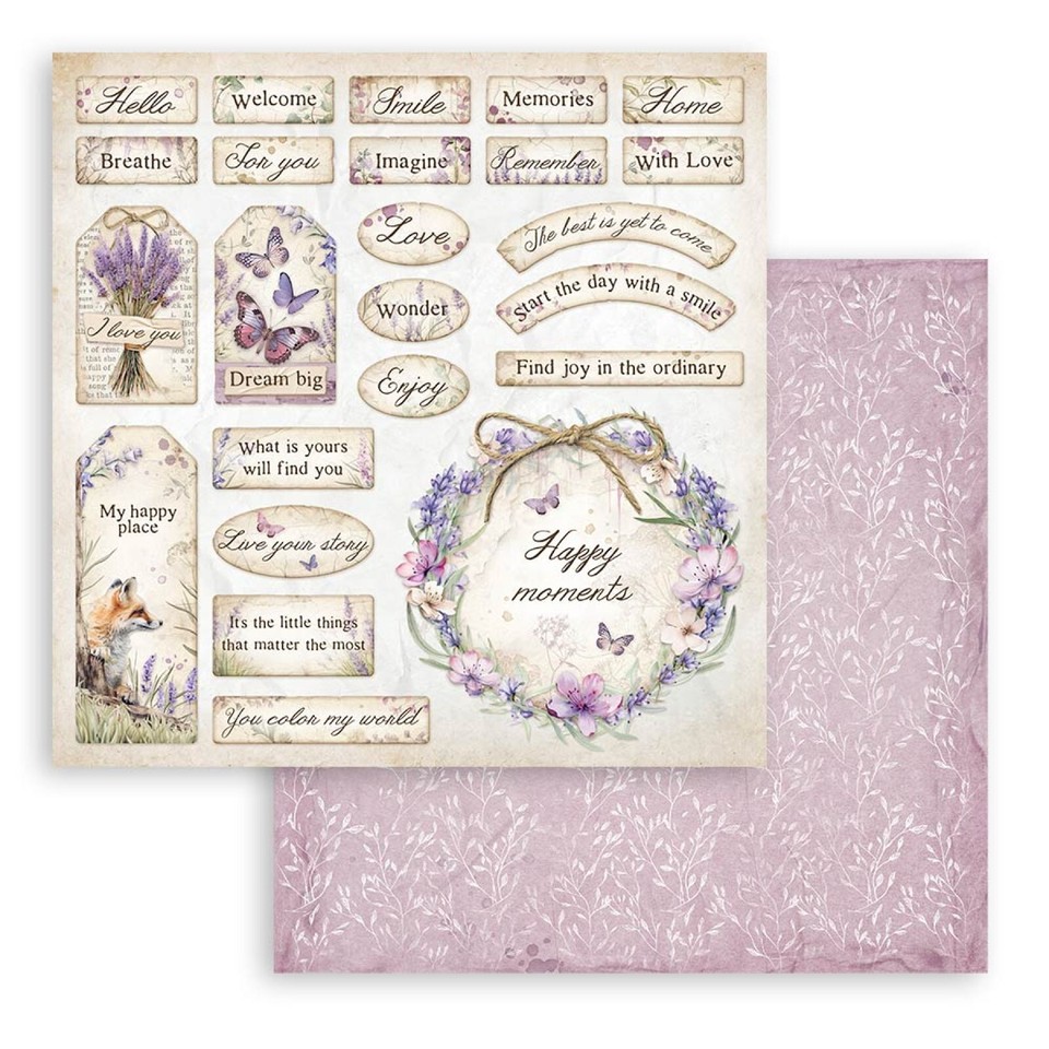 Stamperia Lavender 12" x 12" Double Sided Paper Pad Floral Scrapbooking ...