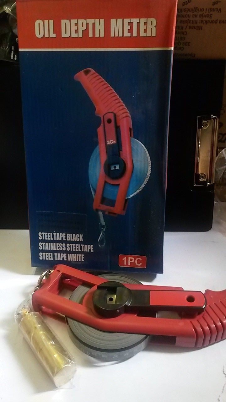 Oil Sounding Measuring ULLAGING Tape - Black White Stainless Steel 20 ...