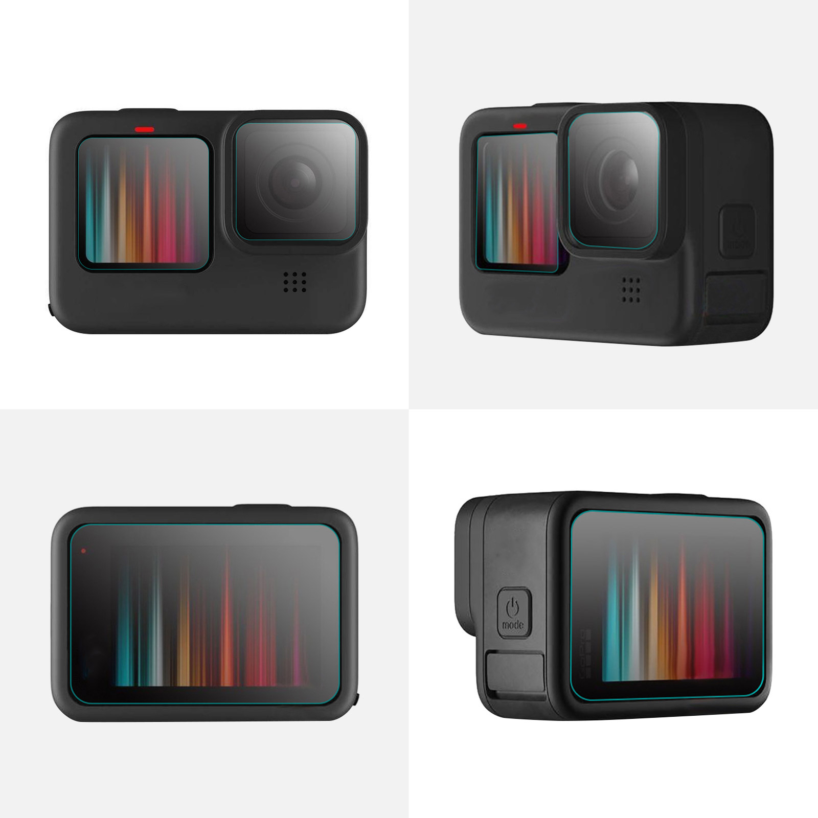 3PCS Action Screen Protector Set 1 Tempered Glass Lens Protector + 1 ...