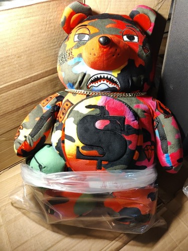 Sprayground Camo Burst Teddy Bear Backpack/ Multicolor Rare And Limited ...