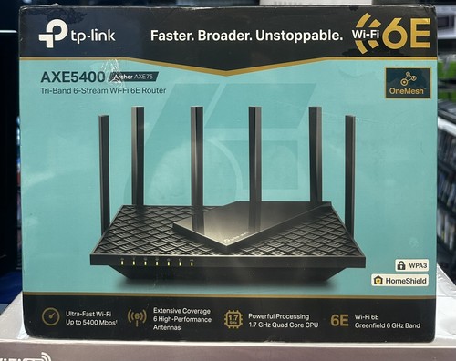 TP-Link AXE5400 Archer AXE75 Tri-Band Gigabit Wi-Fi 6E Wireless Router ...