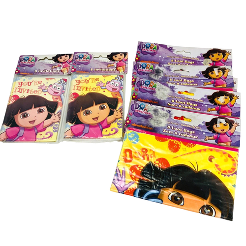 Dora the Explorer Birthday Invitations 5 Packages Loot Bags Gift New | eBay