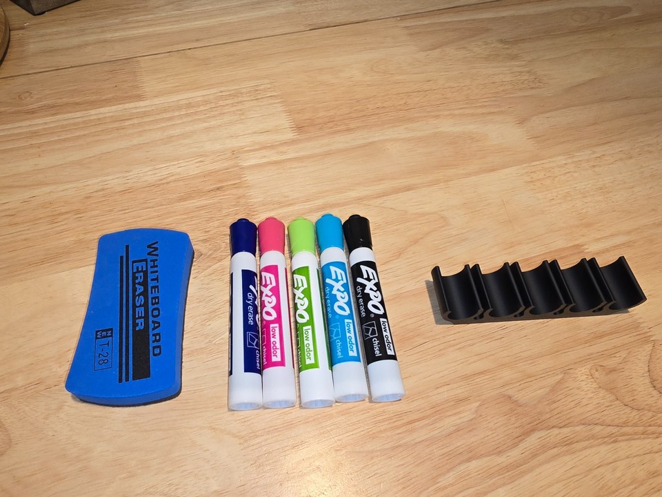 3D PRINTED MARKER HOLDER + 5 EXPO MARKERS + WHITEBOARD ERASER BACK TO ...