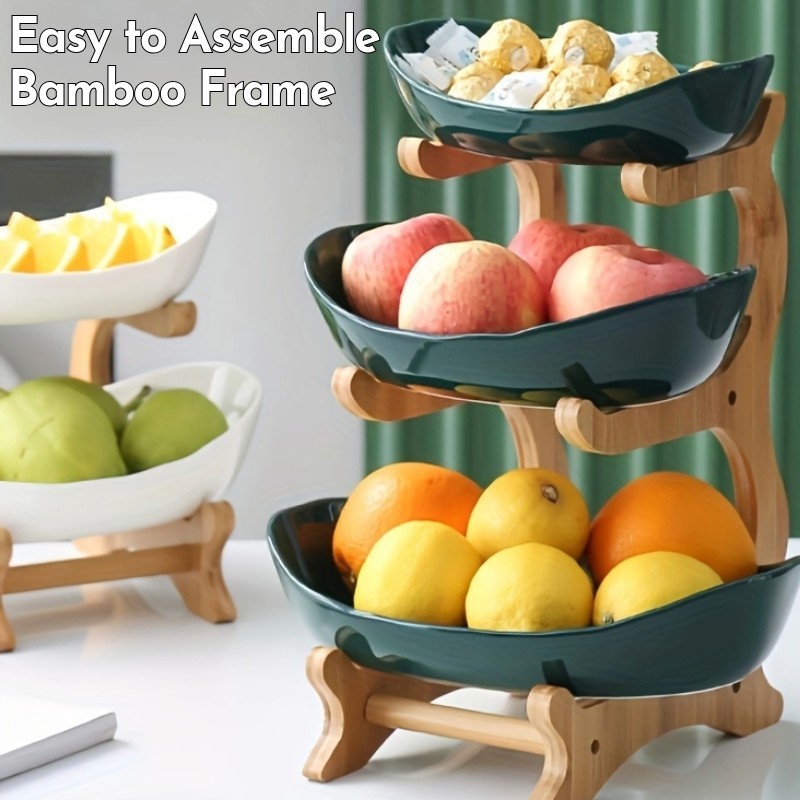 3 Tier Fruit Storage Basket Bowl Holder Vegetable Utility Rack & Dining ...